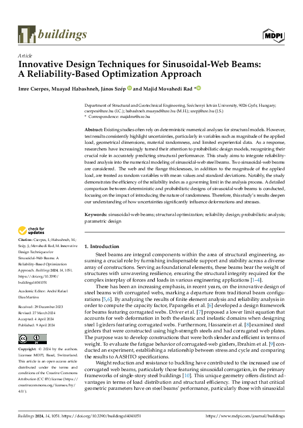 (PDF) Innovative Design Techniques for Sinusoidal-Web Beams: A ...