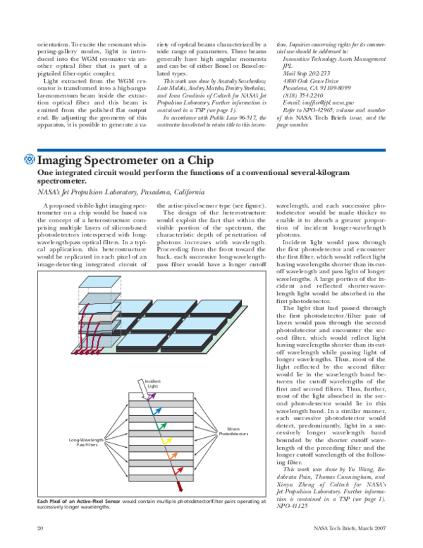 (PDF) Imaging Spectrometer on a Chip