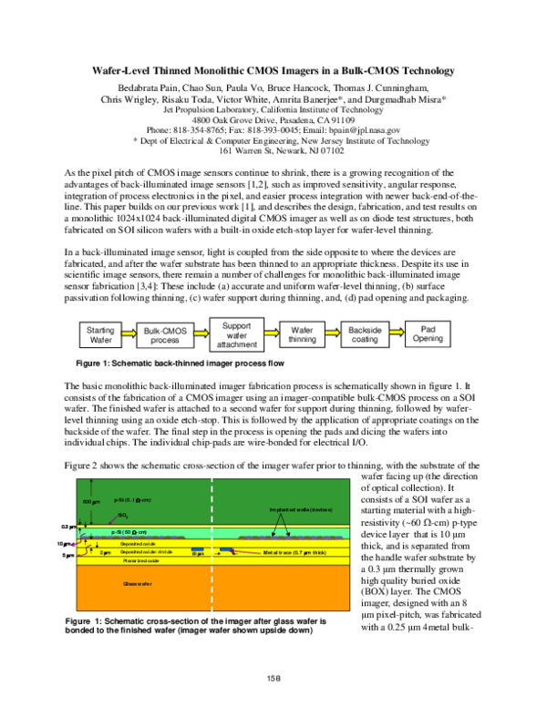 (PDF) Wafer-Level thinned monolithic CMOS imagers in a bulk-CMOS technology