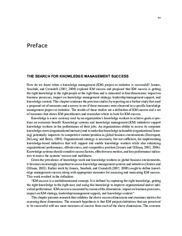 (PDF) The Search for Knowledge Management Success