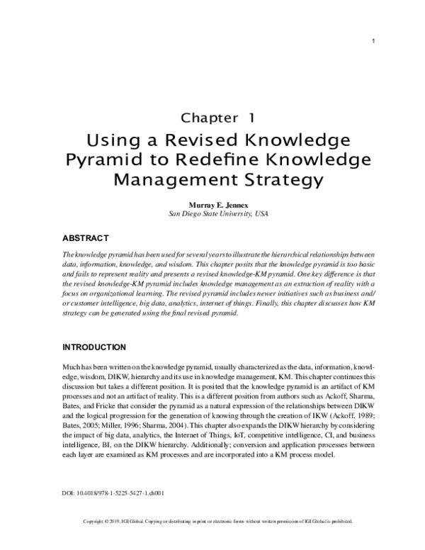 (PDF) Using a Revised Knowledge Pyramid to Redefine Knowledge ...