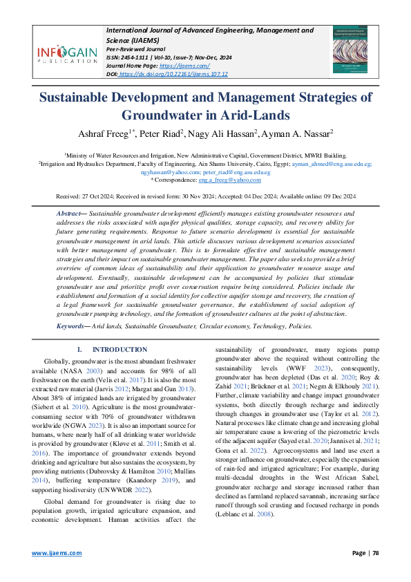 (PDF) Sustainable Development and Management Strategies of Groundwater ...