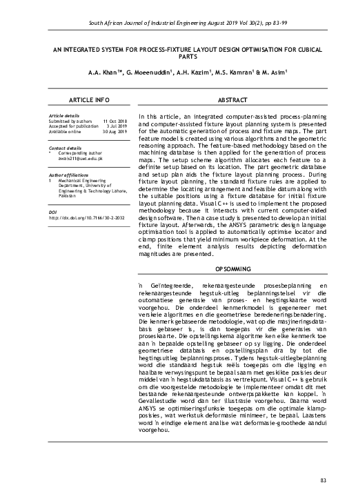 (PDF) An Integrated System for Process-Fixture Layout Design ...