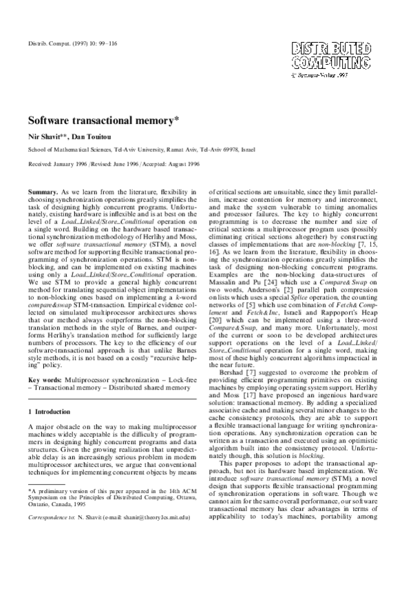 (PDF) Software transactional memory
