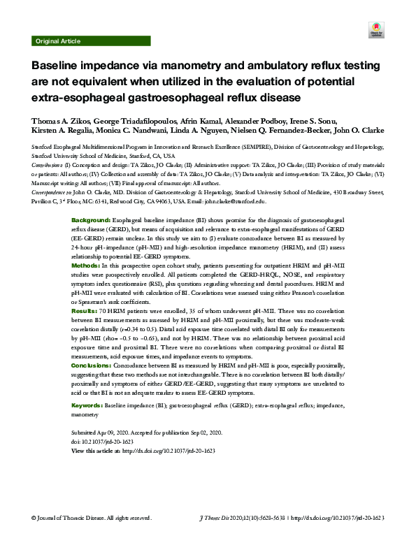 (PDF) Baseline impedance via manometry and ambulatory reflux testing ...