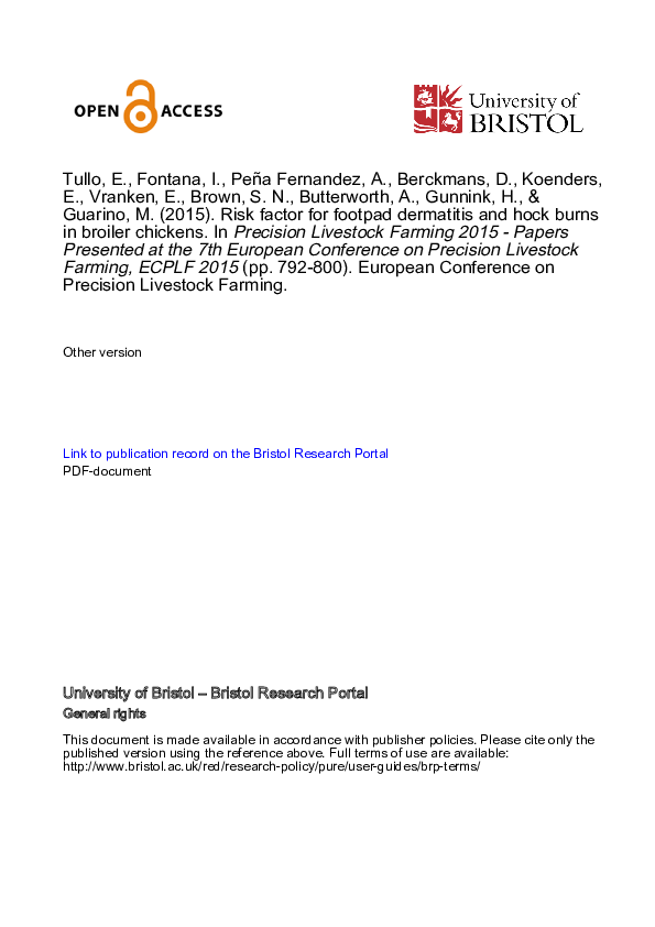 (PDF) Risk factor for footpad dermatitis and hock burns in broiler chickens
