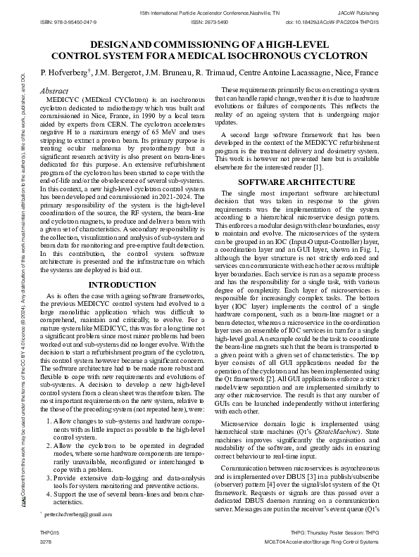 (PDF) Design and commissioning of a high-level control system for a ...