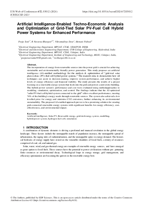 (PDF) Artificial Intelligence-Enabled Techno-Economic Analysis and ...