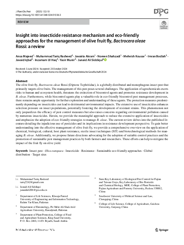 (PDF) Insight into insecticide resistance mechanism and eco-friendly ...