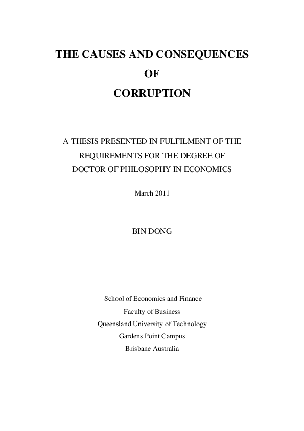 (PDF) The causes and consequences of corruption