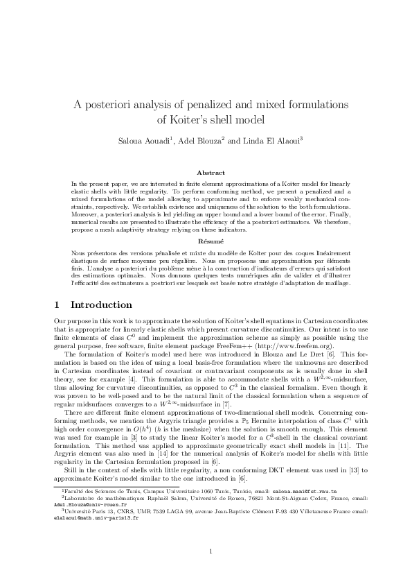 (PDF) A posteriori analysis of penalized and mixed formulations of ...