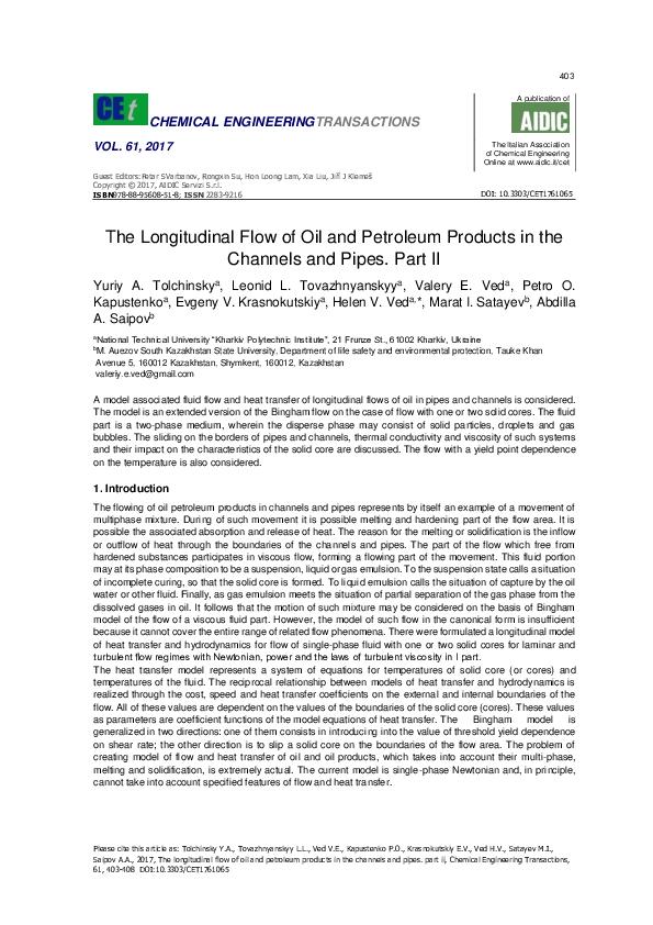 (PDF) The Longitudinal Flow of Oil and Petroleum Products in the ...