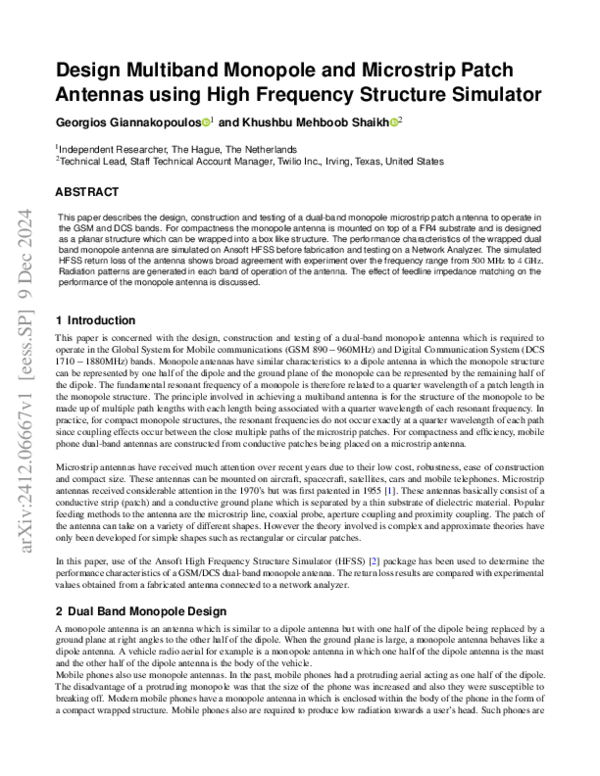 (PDF) Design Multiband Monopole and Microstrip Patch Antennas using High Frequency Structure ...