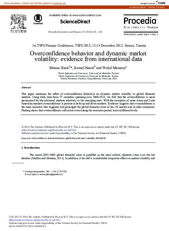 (PDF) Overconfidence and Market Volatility Across Countries