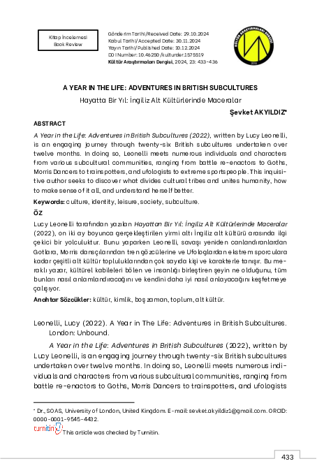(PDF) A Year in The Life: Adventures in British Subcultures. by ...