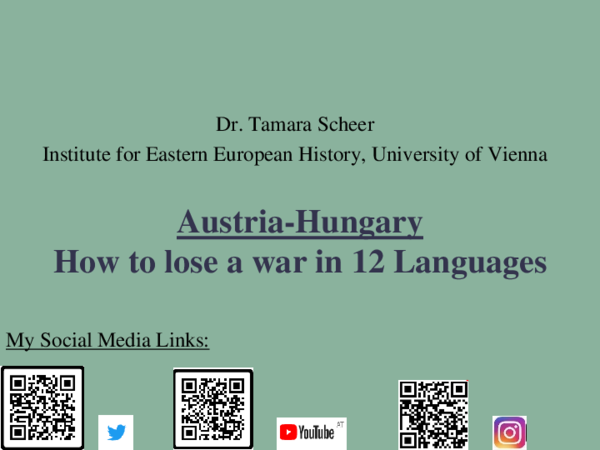 (PDF) Austria-Hungary: How to lose a war in 12 Languages