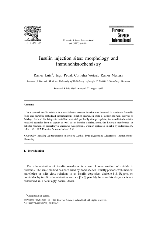 (PDF) Insulin injection sites: morphology and immunohistochemistry