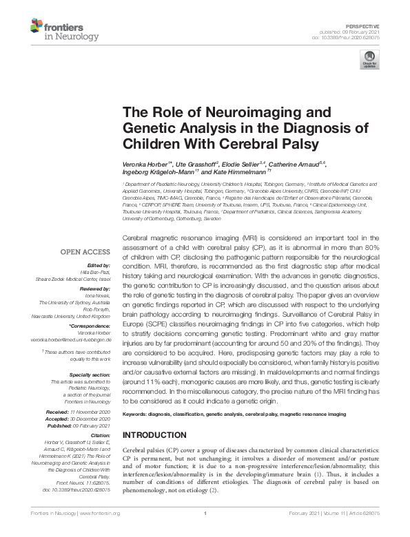 (PDF) The Role of Neuroimaging and Genetic Analysis in the Diagnosis of ...