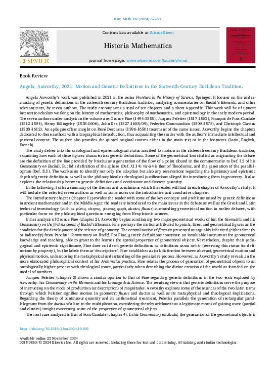 (PDF) Review of Motion and Genetic Definitions in the Sixteenth-Century ...