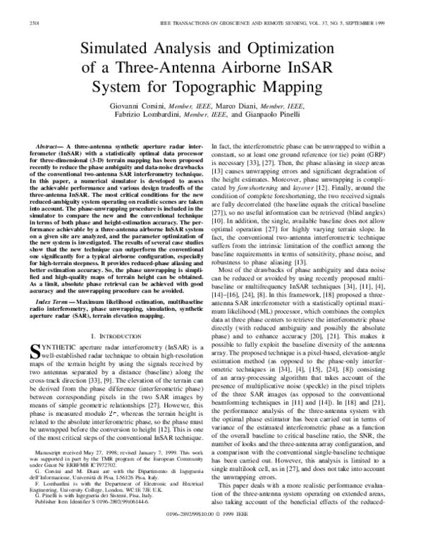 (PDF) Simulated Analysis and Optimization of a Three-Antenna Airborne InSAR System for ...