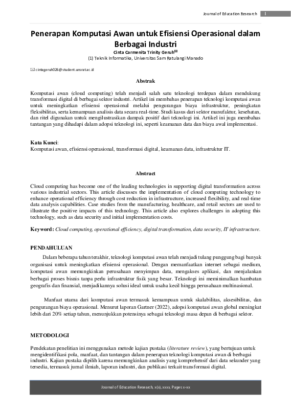 (PDF) Penerapan Komputasi Awan untuk Efisiensi Operasional dalam ...