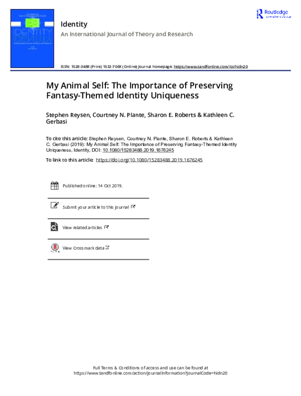 (PDF) My Animal Self: The Importance of Preserving Fantasy-Themed ...