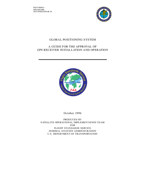 (PDF) Global Positioning System: A Guide for the Approval of GPS ...