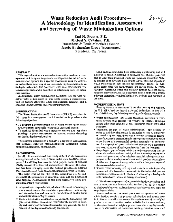 (PDF) Z 3 TEF “ 2 L ’ 283 F Waste Reduction Audit Procedure-A ...