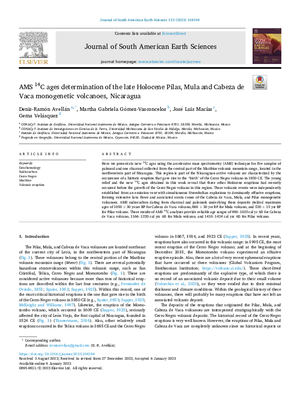 (PDF) AMS 14C ages determination of the late Holocene Pilas, Mula and Cabeza de Vaca monogenetic ...