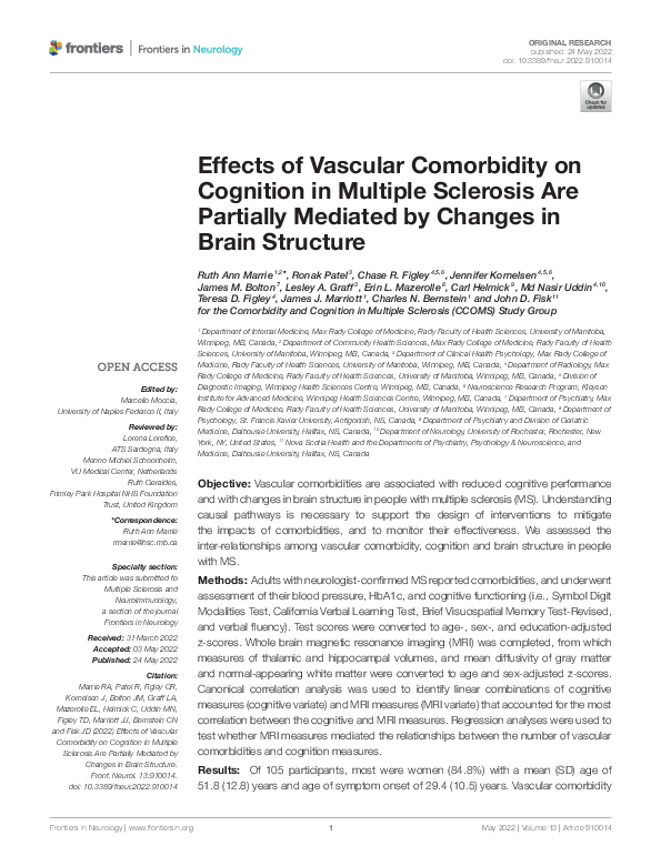 (PDF) Effects of Vascular Comorbidity on Cognition in Multiple ...