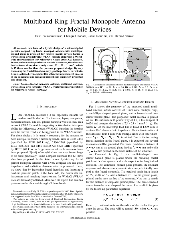 (PDF) Multiband Ring Fractal Monopole Antenna for Mobile Devices