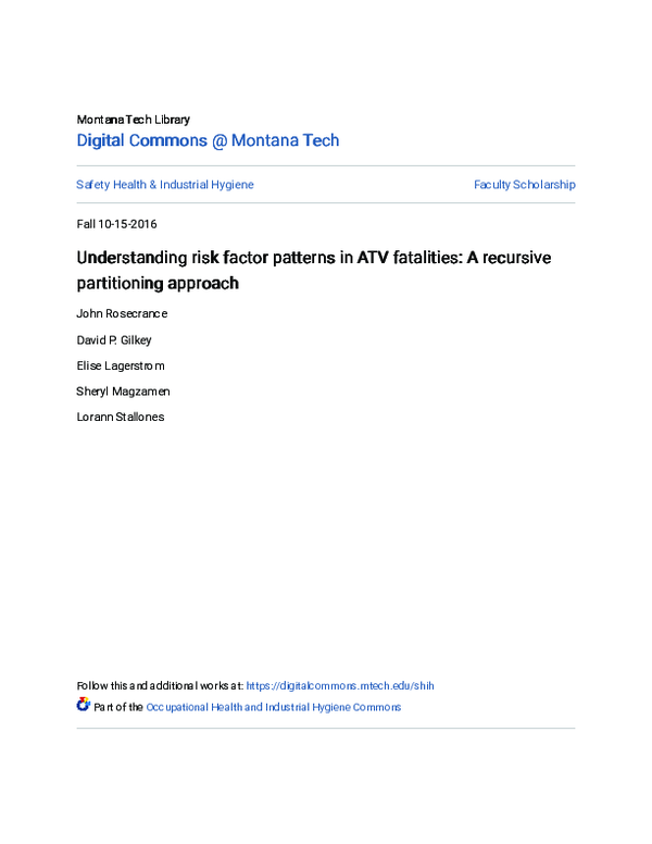 (PDF) Understanding risk factor patterns in ATV fatalities: A recursive ...