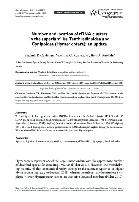 (PDF) Number and location of rDNA clusters in the superfamilies ...