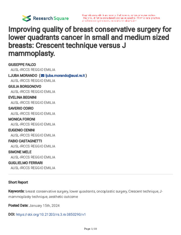 (PDF) Improving quality of breast conservative surgery for lower ...