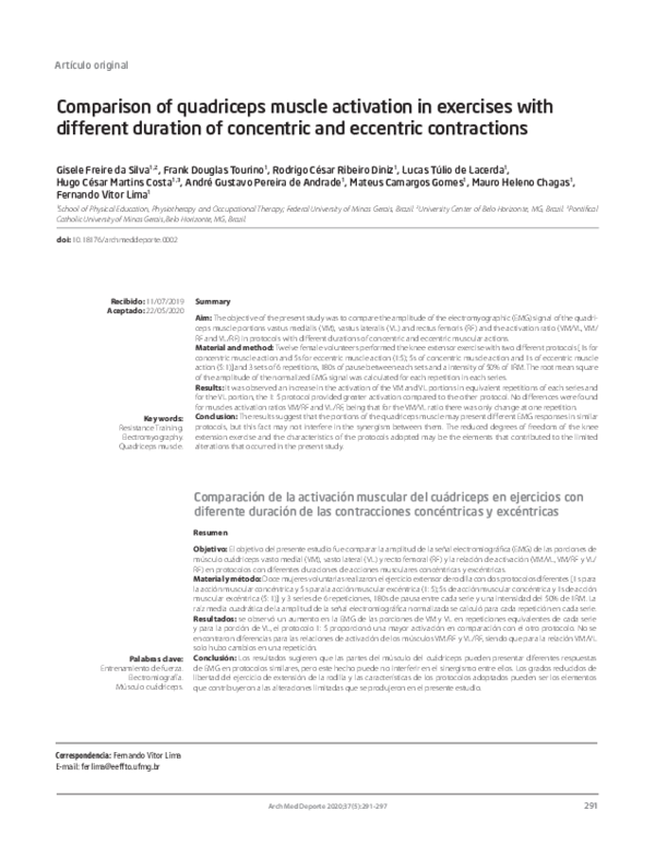 (PDF) Comparison of quadriceps muscle activation in exercises with ...