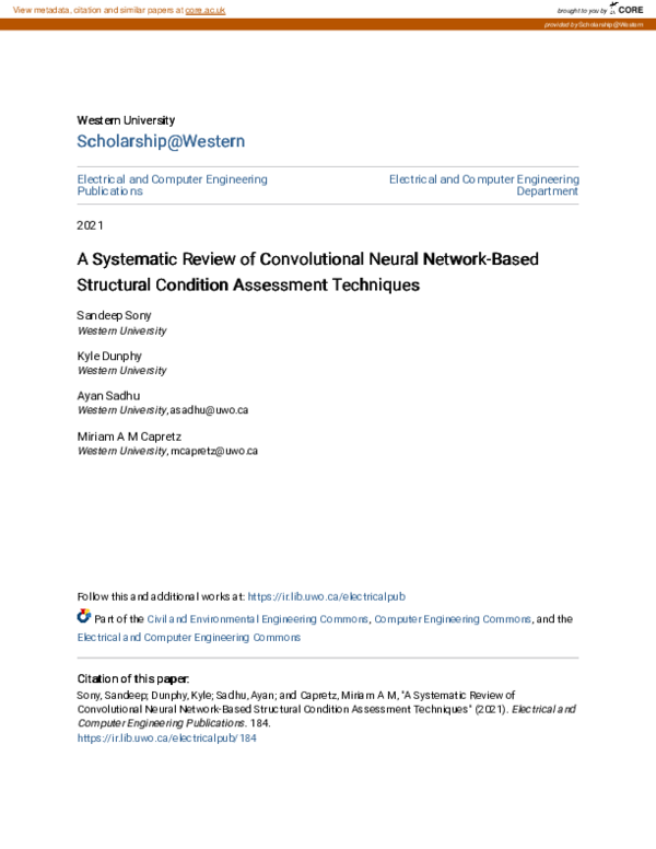 (PDF) A systematic review of convolutional neural network-based structural condition assessment ...