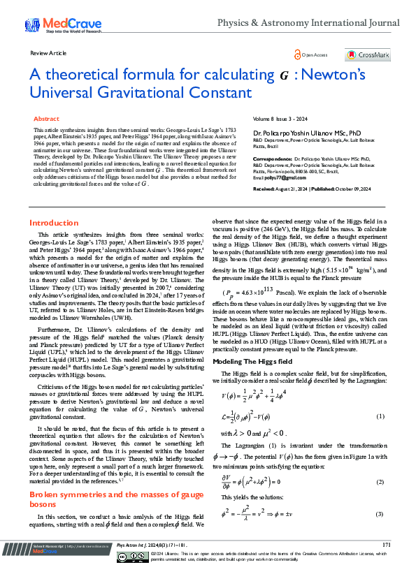 (PDF) A theoretical formula for calculating G : Newton's Universal ...