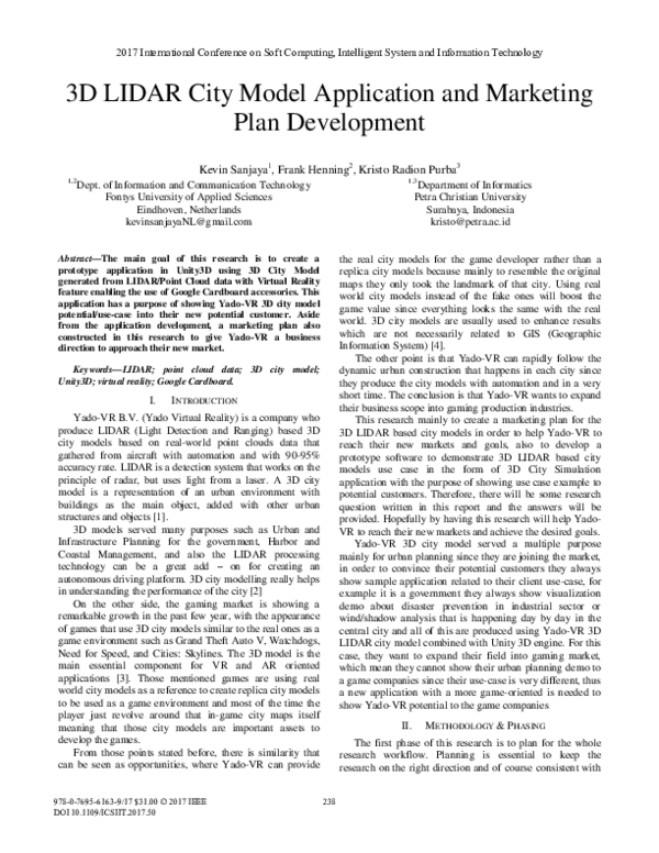(PDF) 3D LIDAR City Model Application and Marketing Plan Development