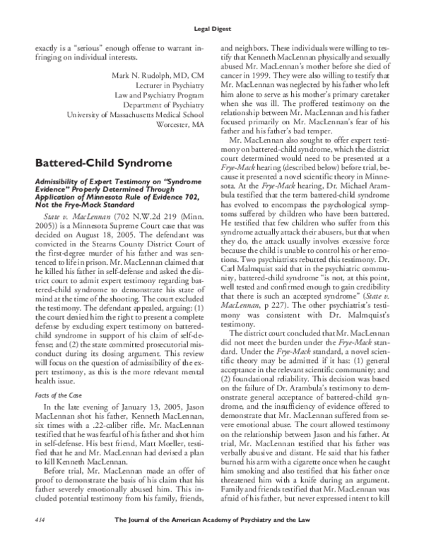 (PDF) Battered-Child Syndrome