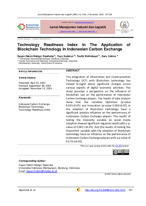 (PDF) Technology Readiness Index in The Application of Blockchain ...