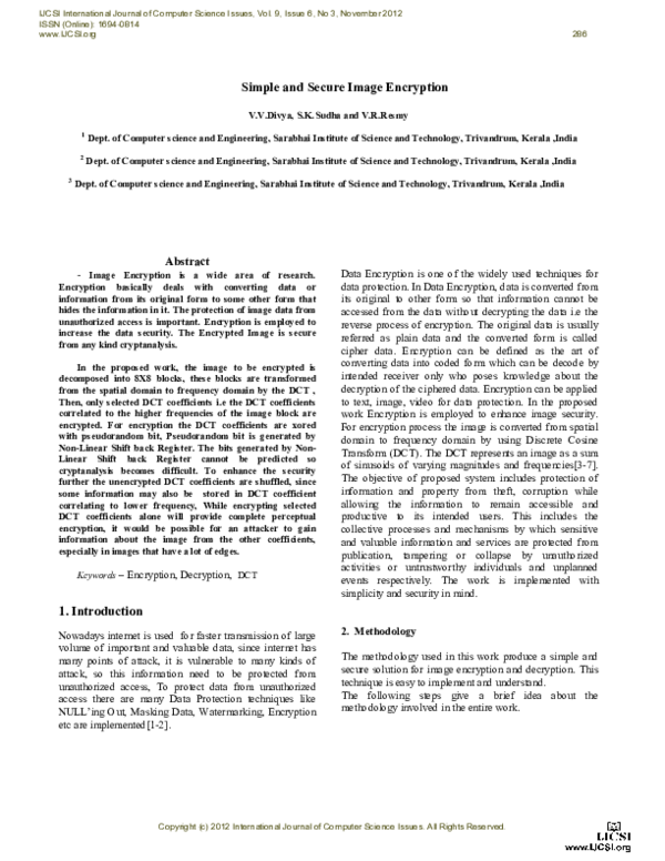 (PDF) Simple and Secure Image Encryption