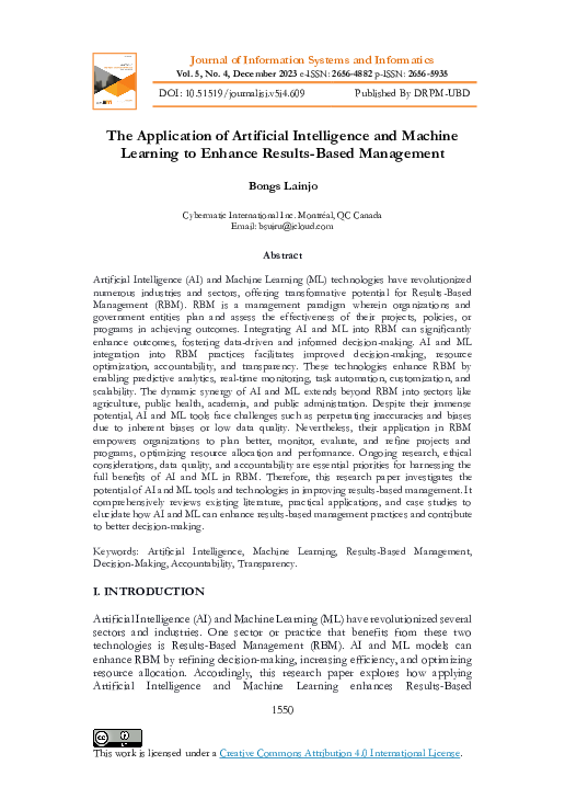 (PDF) The The Application of Artificial Intelligence and Machine ...