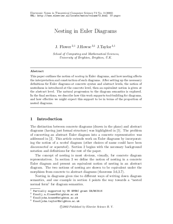 (PDF) Nesting in Euler Diagrams