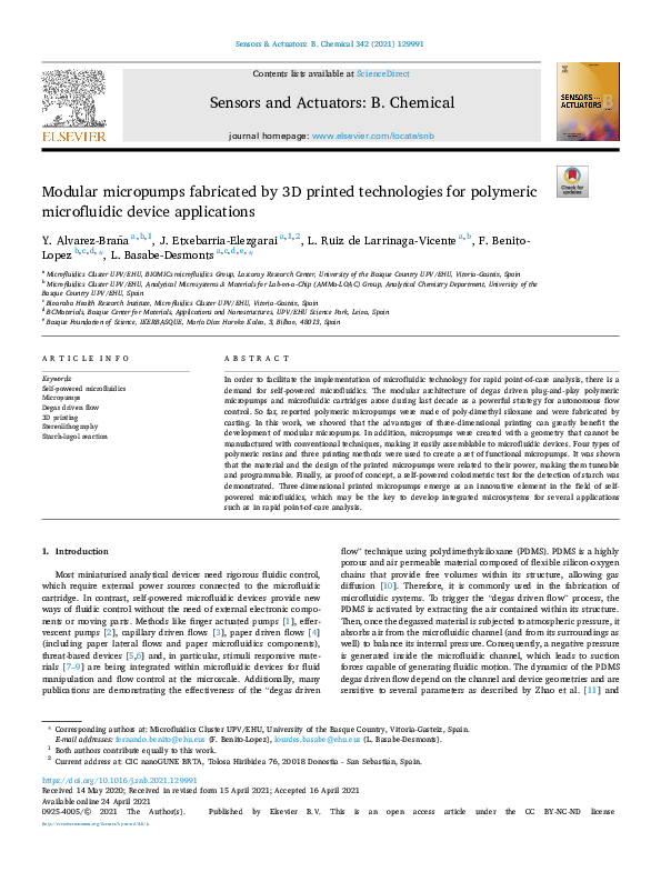 (PDF) Modular micropumps fabricated by 3D printed technologies for polymeric microfluidic device ...
