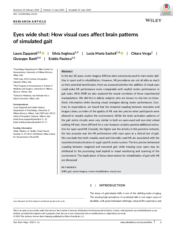 (PDF) Eyes wide shut: How visual cues affect brain patterns of simulated gait