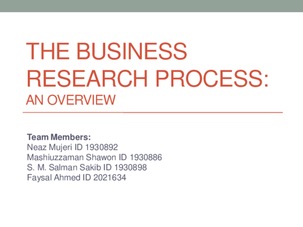 (PDF) THE BUSINESS RESEARCH PROCESS: AN OVERVIEW