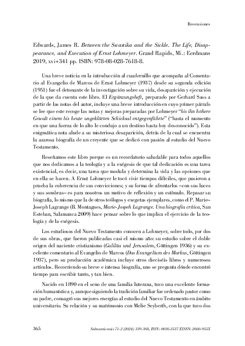 (PDF) Recensión de J. R. Edwards, Between the Swastika and the Sickle ...