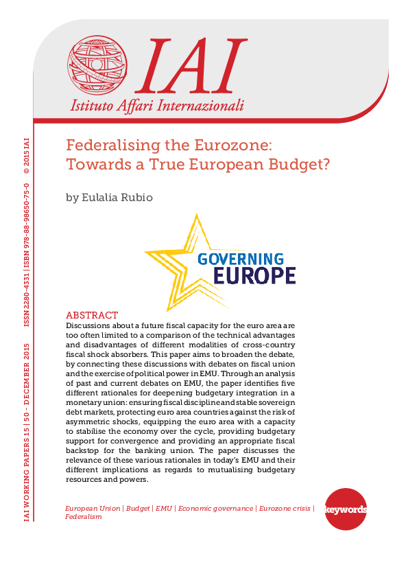 (PDF) Federalising the Eurozone: Towards a True European Budget ...
