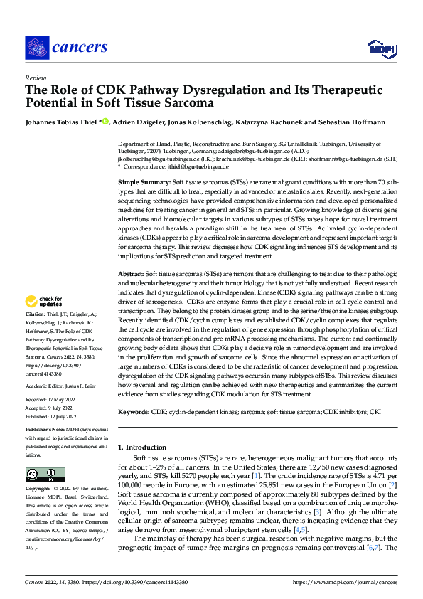 (PDF) The Role of CDK Pathway Dysregulation and Its Therapeutic ...