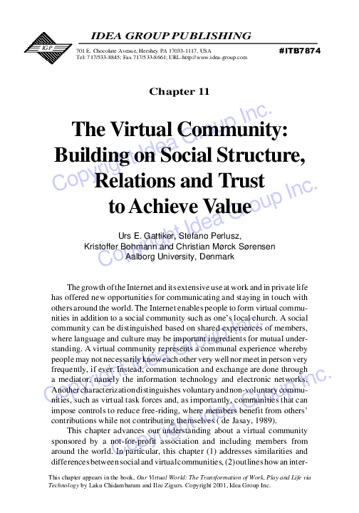 (PDF) The Virtual Community